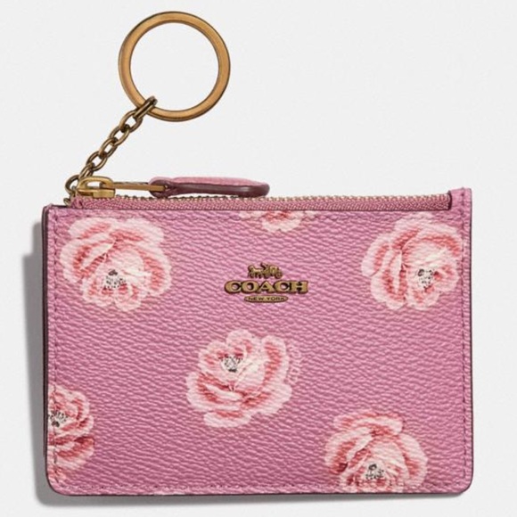 Coach | Accessories | Coach Mini Skinny Id Case Rose Print | Poshmark